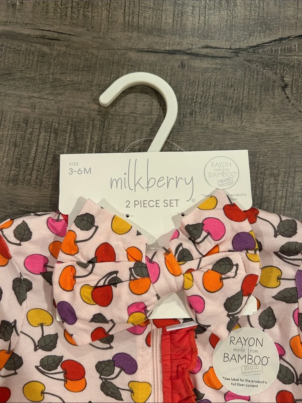 Milkberry | Pajamas | Milkberry Baby Girl Cherry Print Pink Zip Footed ...